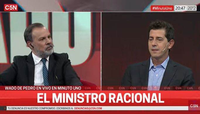 Minuto Uno: En vivo, Wado de Pedro - Gustavo Sylvestre